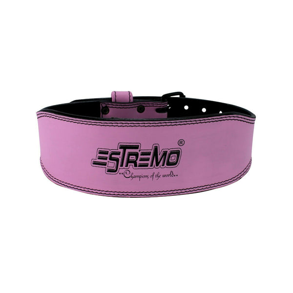 Genuine Leather Weightlifting Belt 4" Wide, Pink - Estremo Fitness